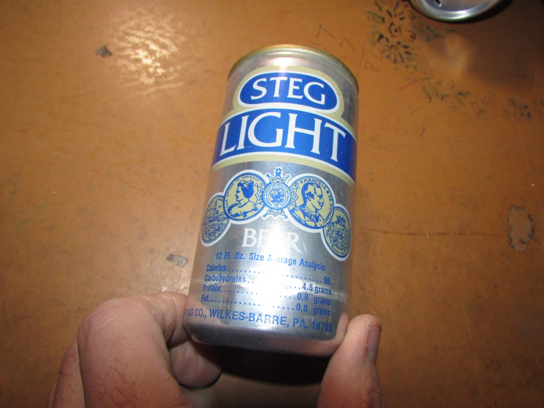 Steg Light Beer Forged Steel Tin Aluminum Pull Tab Beer Can Free USA ...