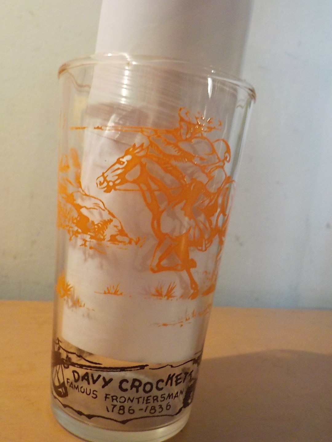 Vintage Davy Crockett Famous Frontiersman 1786-1836 Orange Brown Juice ...