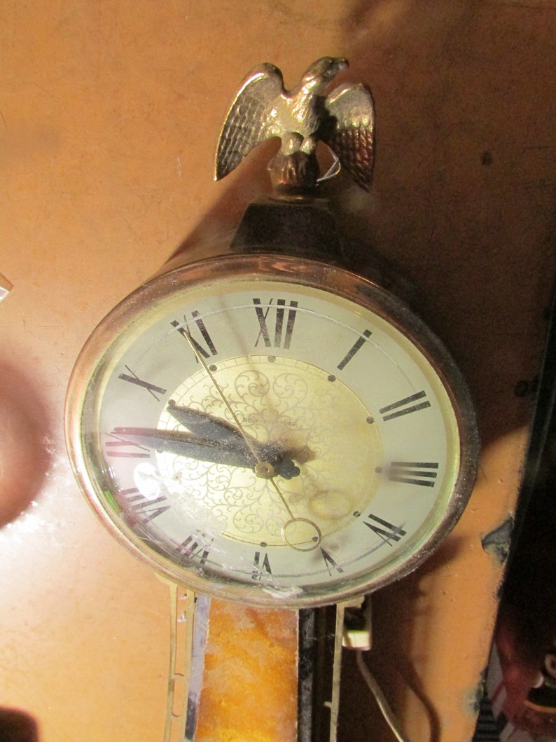 Vintage Sessions Banjo Clock Self Starting Mt Vernon Washington's Wall ...