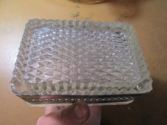 Vintage Lead Crystal Jewelry Box Casket Box Free USA … - Gem