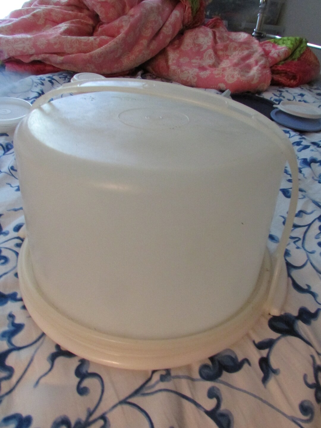 Vintage Tupperware Cake Carrier Sheer/white Bottom 1256 Clear Cover ...