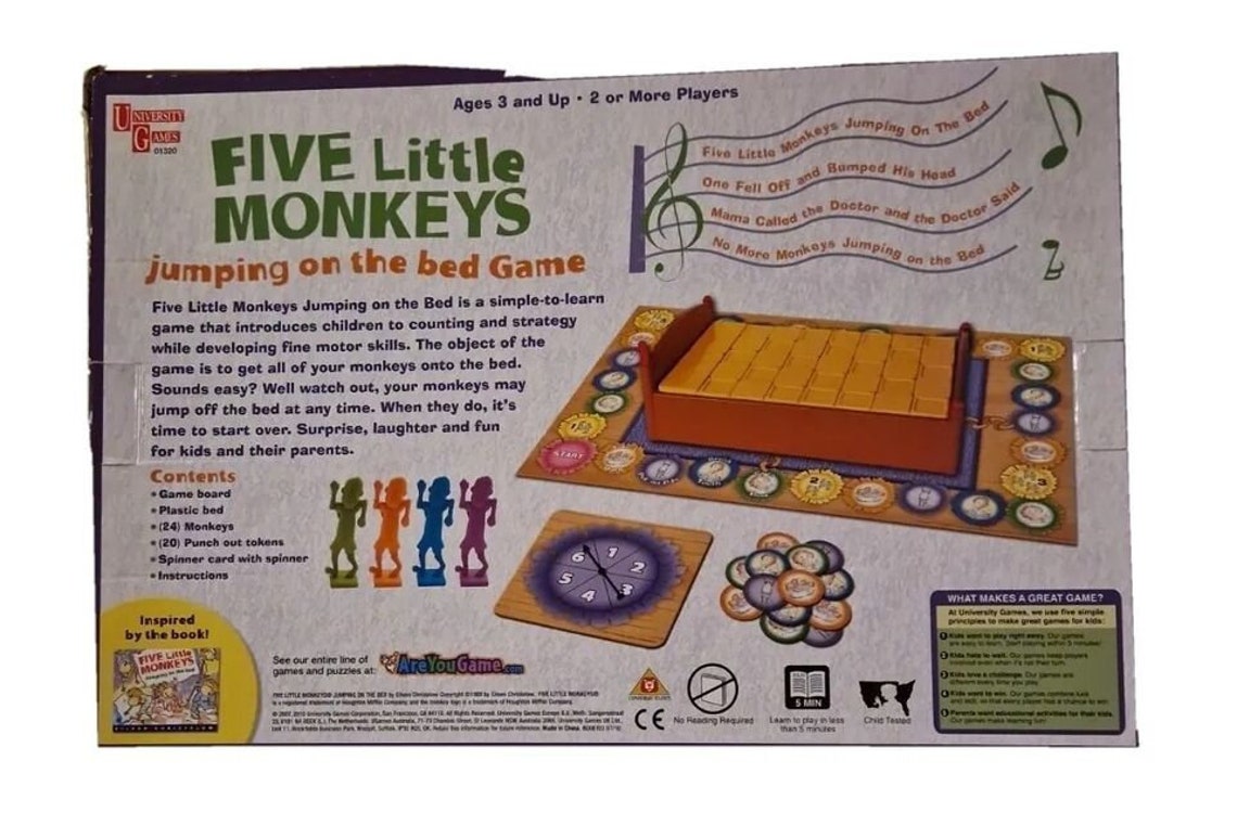Five Little Monkeys Jumping on the Bed Game Board Game Complete Free ...
