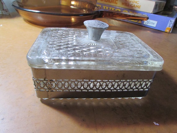 Vintage Lead Crystal Jewelry Box Casket Box Free USA … - Gem