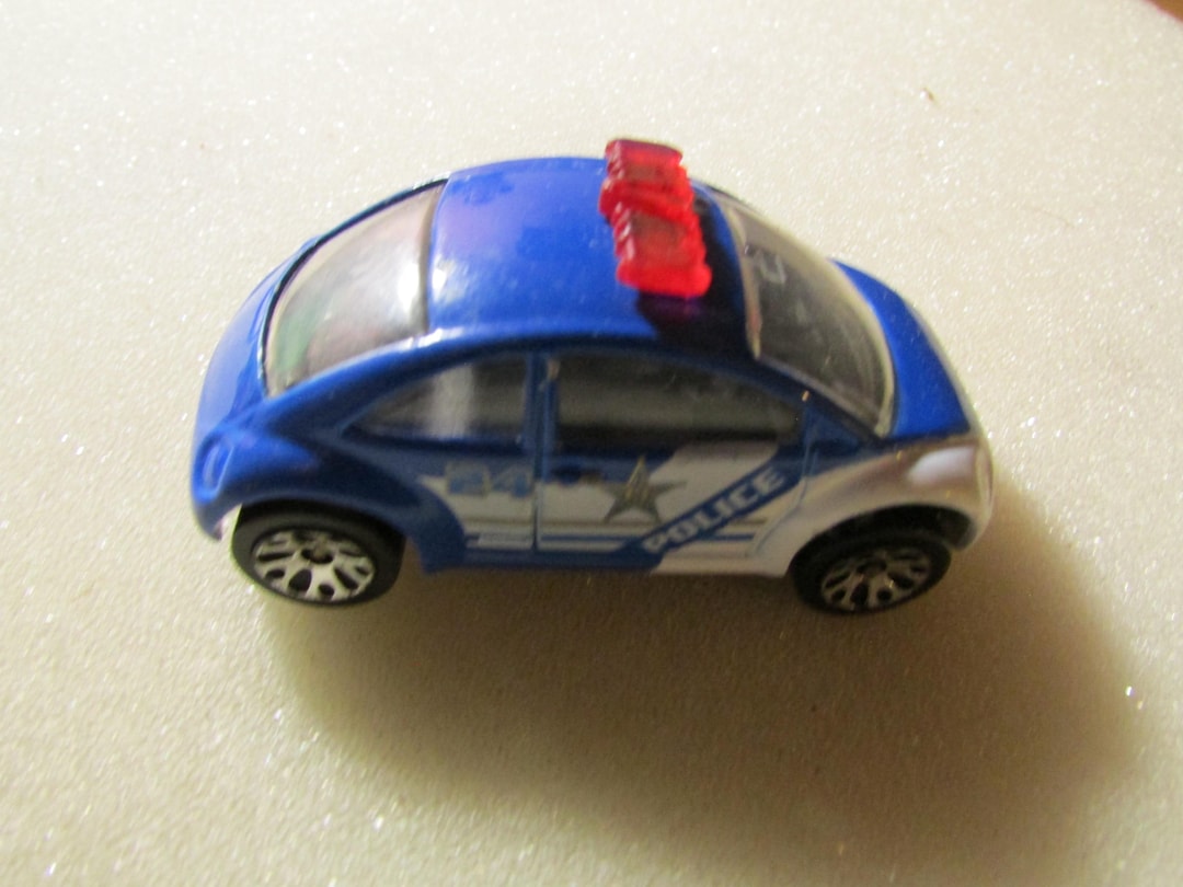 Matchbox Volkswagen Concept Blue Police Car 1/64 Die Cast Free USA ...