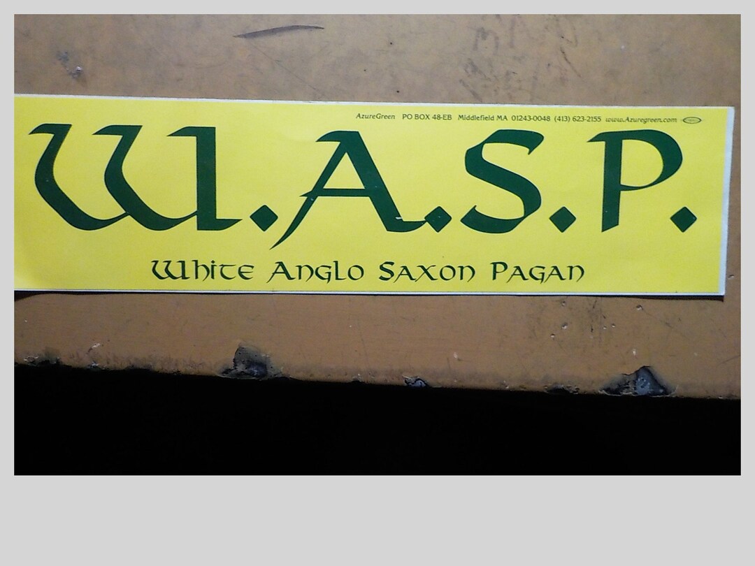 WASP White Anglo Saxon Pagan Bumper Sticker NOS Free USA Shipping - Etsy