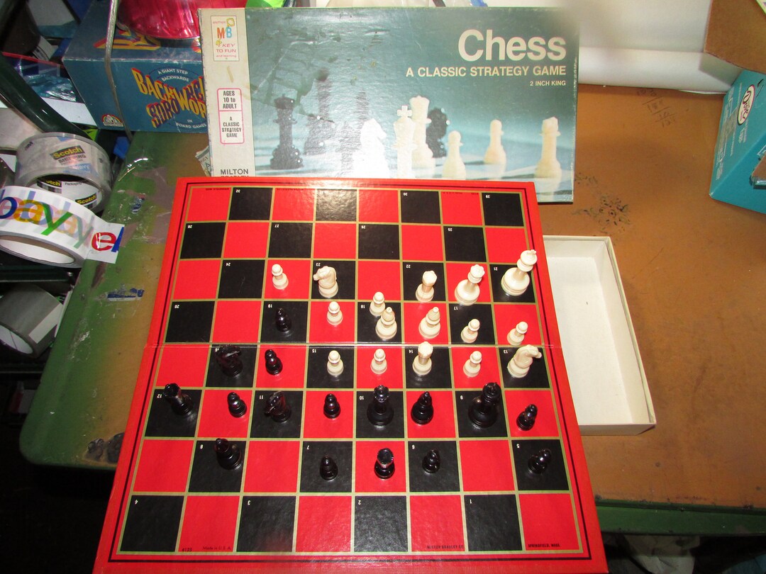 1977 Milton Bradley Chess A Classic Strategy Game Board Game Free USA ...