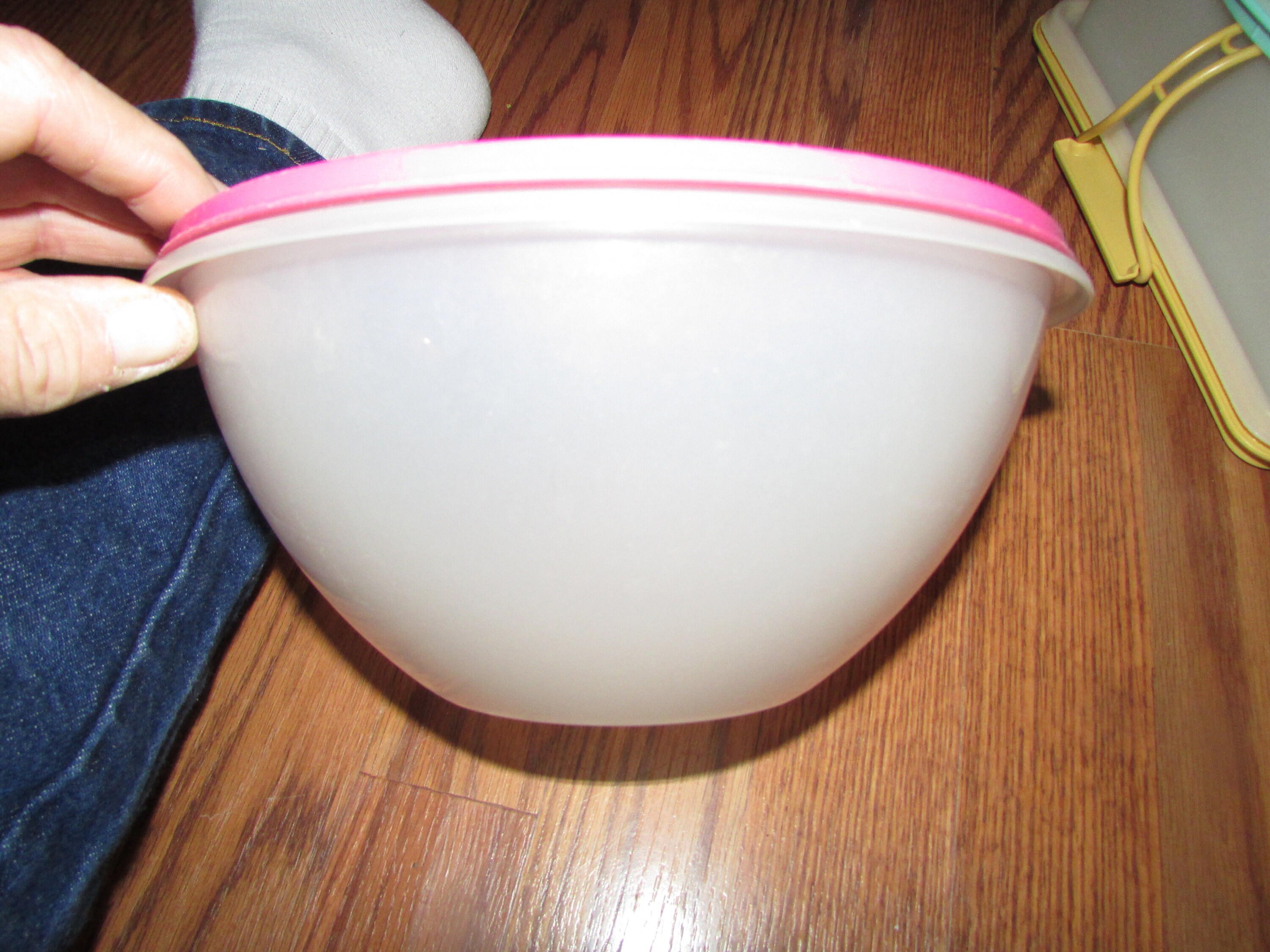Vintage Tupperware Clear Bowl Storage Container 237-18 With Pink Lid ...
