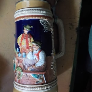 Vintage Germany Lidded Beer Stein 11 Inches Tall Dertrunk Seiklar Dein ...