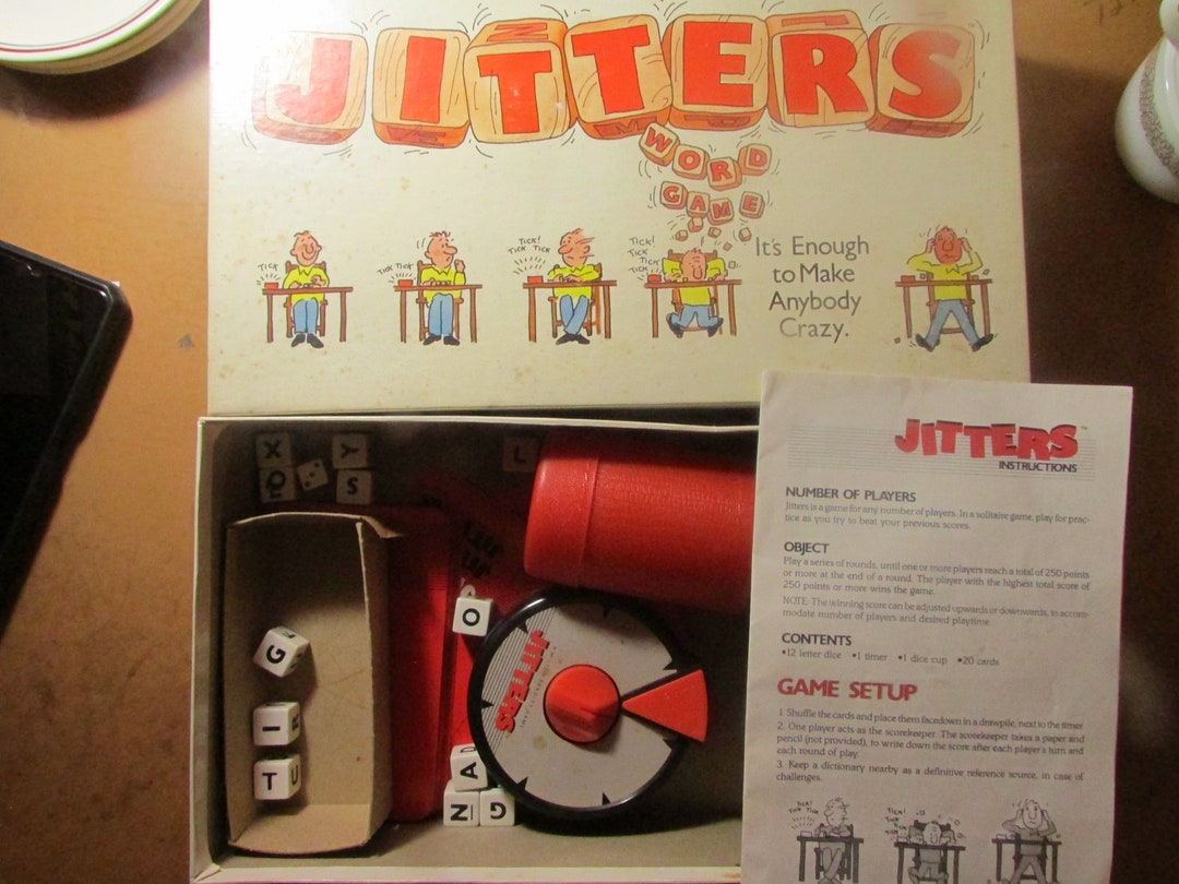 Jitters Milton Bradley 1986 Word Game Board Game Complete Free USA ...