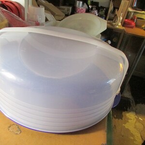 Tupperware Bake-n-take Cake Pie Carrier Blue W Dome Lid 3062 for 10 ...