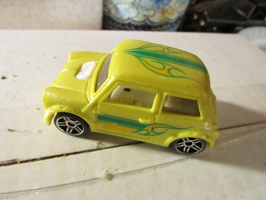 Hot Wheels Mini Cooper Yellow Car Truck 1/64 Scale Die Cast Free USA ...