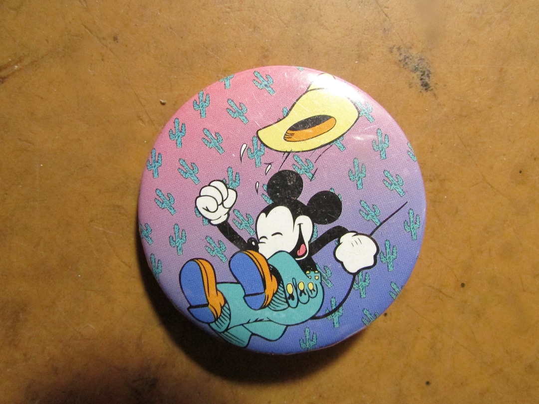 Vintage Walt Disney Cactus Mickey Mouse Pin Lapel Pin Metal Free USA ...