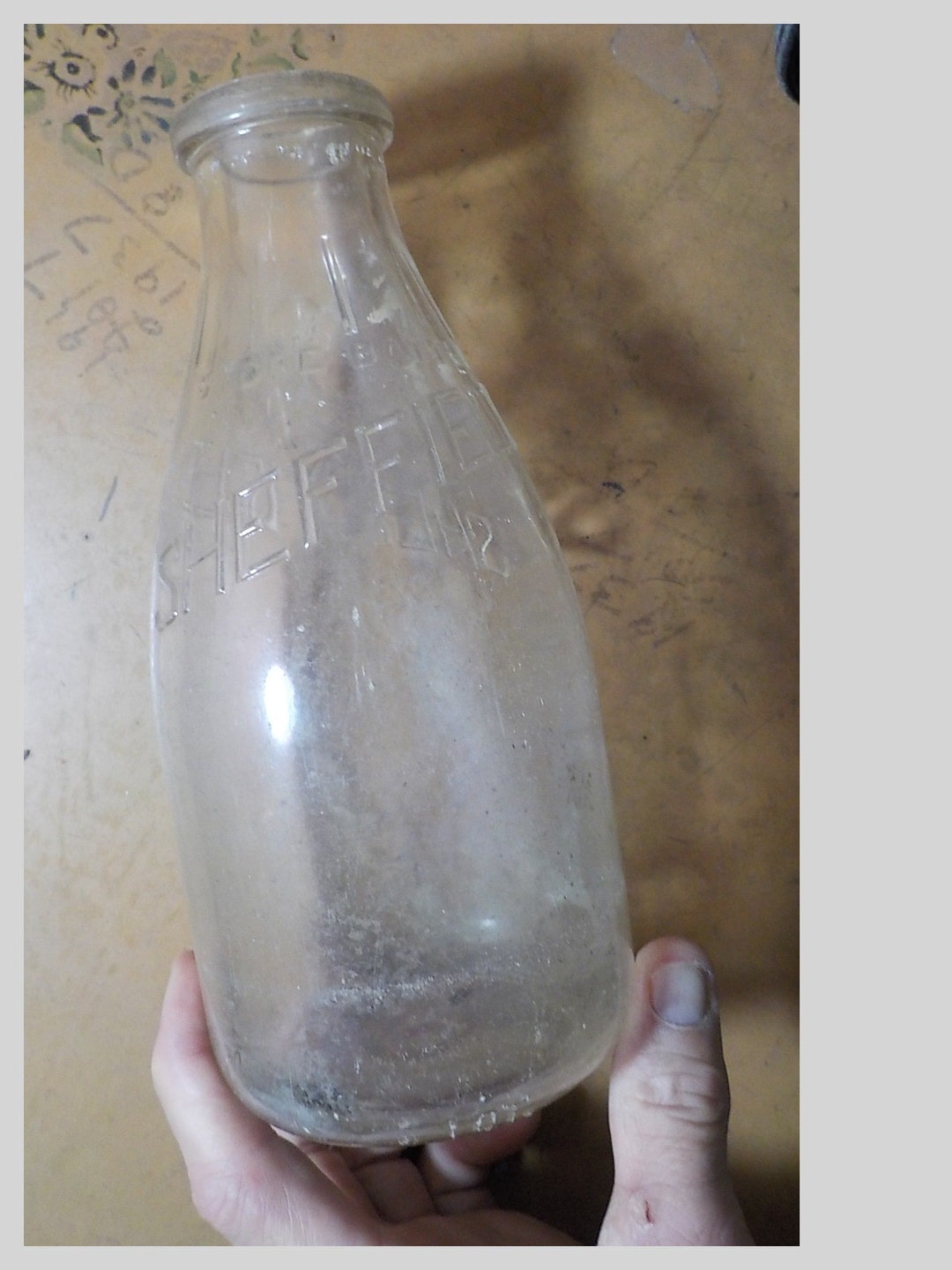 Sheffield Glass One Quart Milk Bottle Embossed Free USA Shipping - Etsy