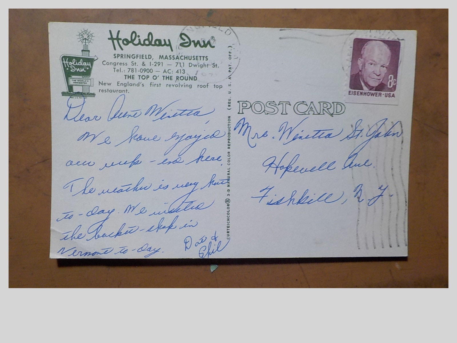 Vintage 1971 Holiday Inn Springfield Massachusetts Postcard Tourist ...