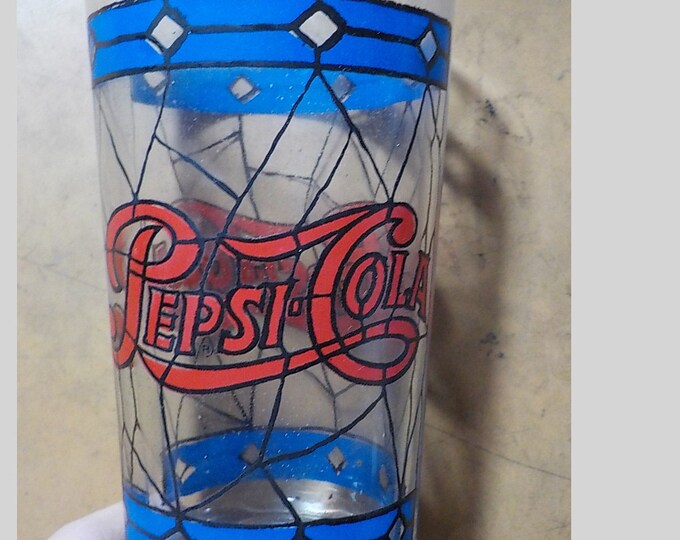 Vintage Pepsi Cola Stained Drink Glass 10 Ounce Glass Mint Free USA ...