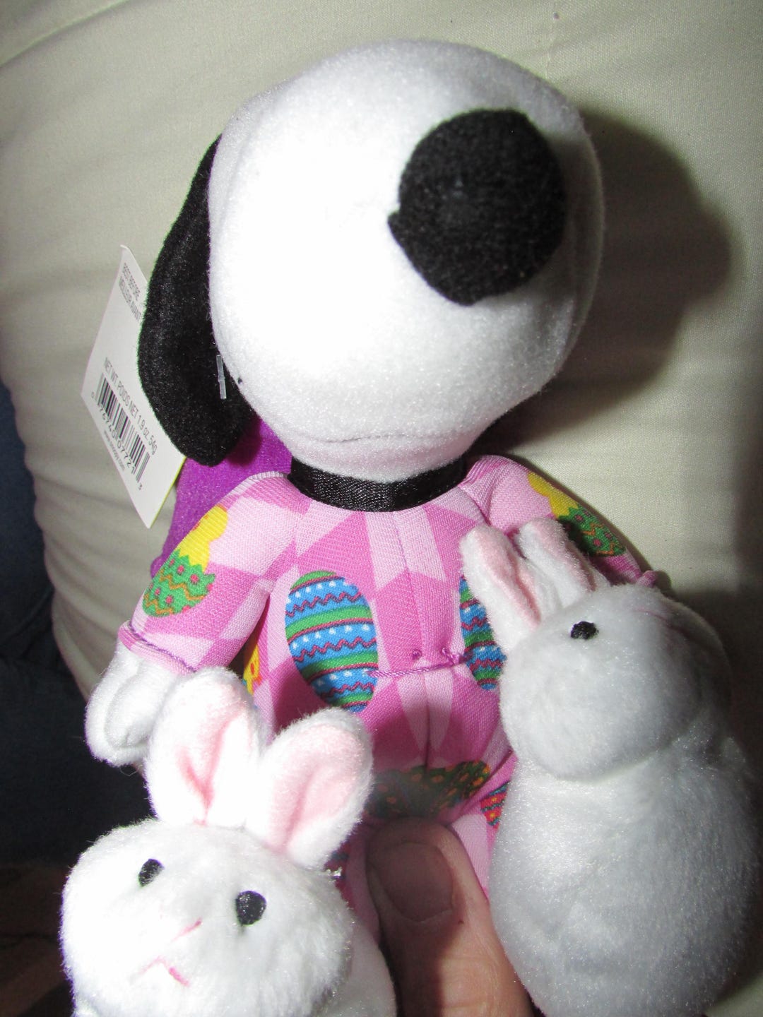 Mini Plush Whitmans Peanuts Snoopy in Night Cap and Bunny Outfit With ...