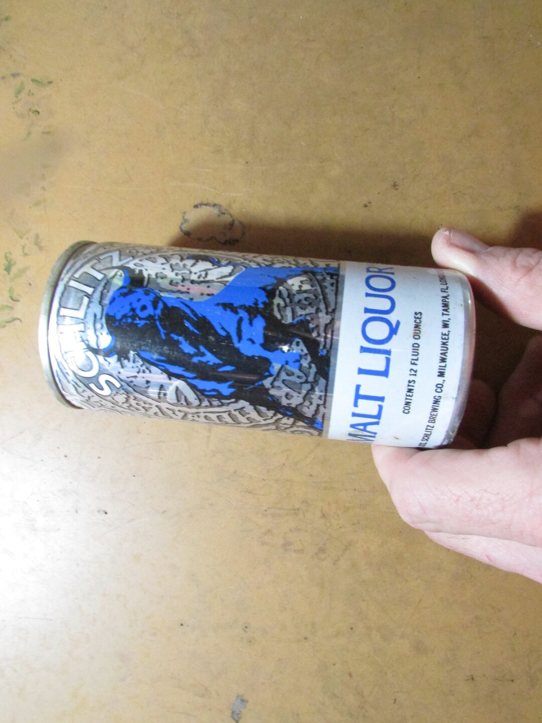 Vintage Beer Can Schlitz Malt Liquor Empty 12 Ounce Beer Can Mancave ...
