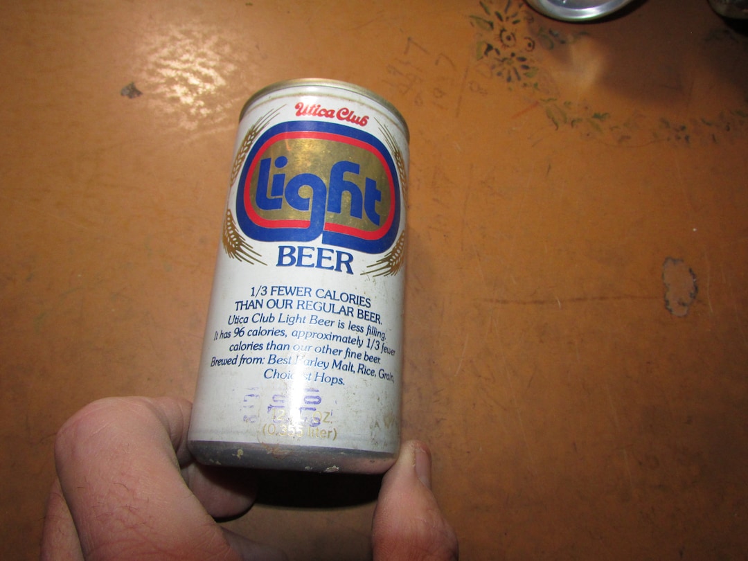 Utica Club Light Beer Forged Steel Tin Aluminum Pull Tab Beer Can Free ...