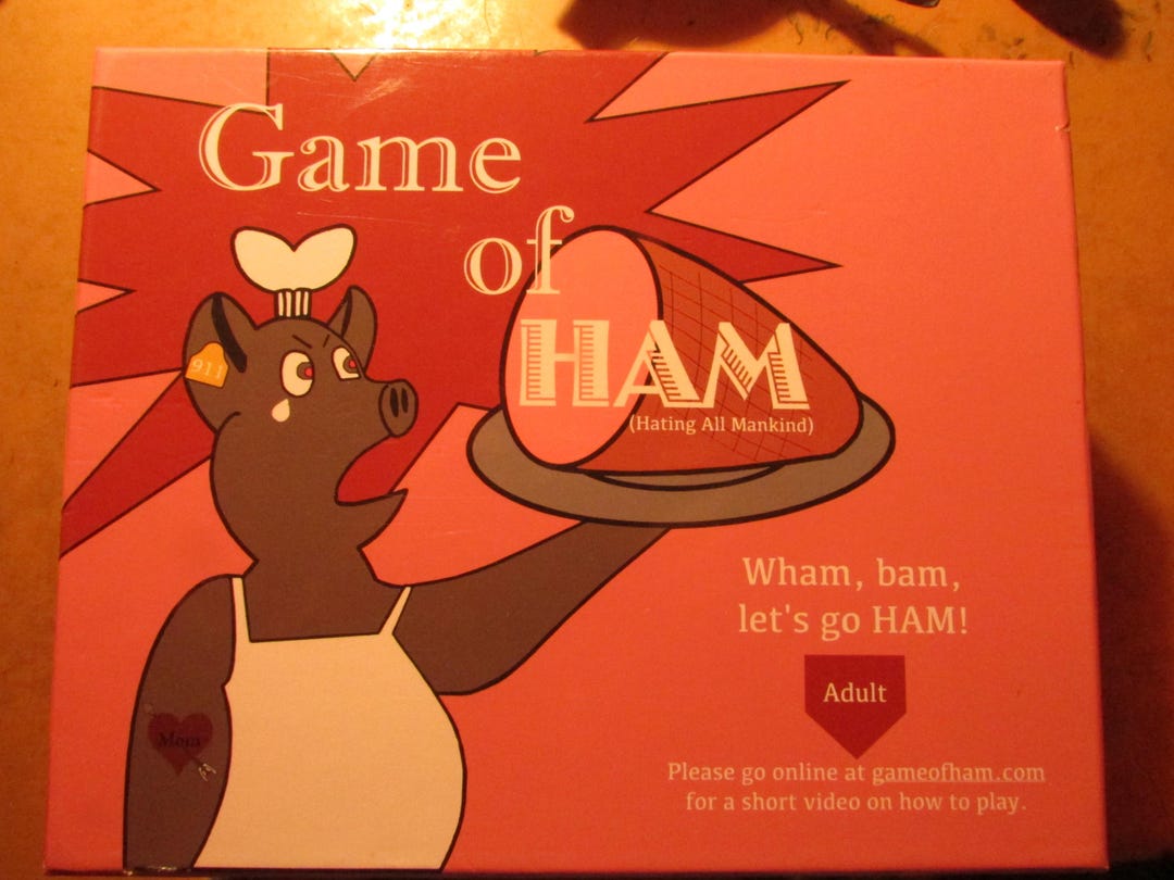GAME of HAM Hating All Mankind Card Game Party Fun Board Game Adult Set ...