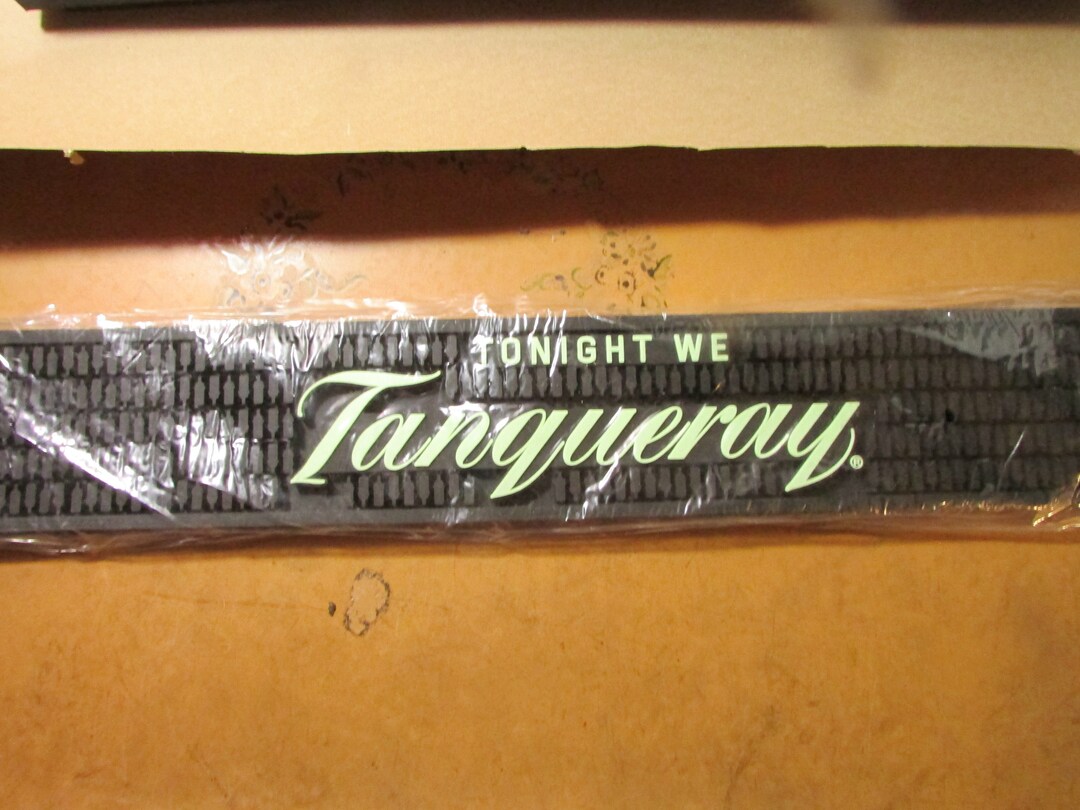 Vintage Tonight We Tanqueray Rubber Bar Rail Spill Mat Man - Etsy