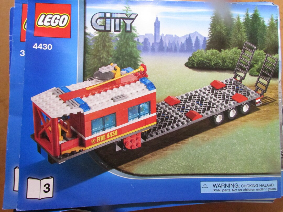 Lego City 4430 Booklet Three Fire Truck Trailer Instruction Manual ...