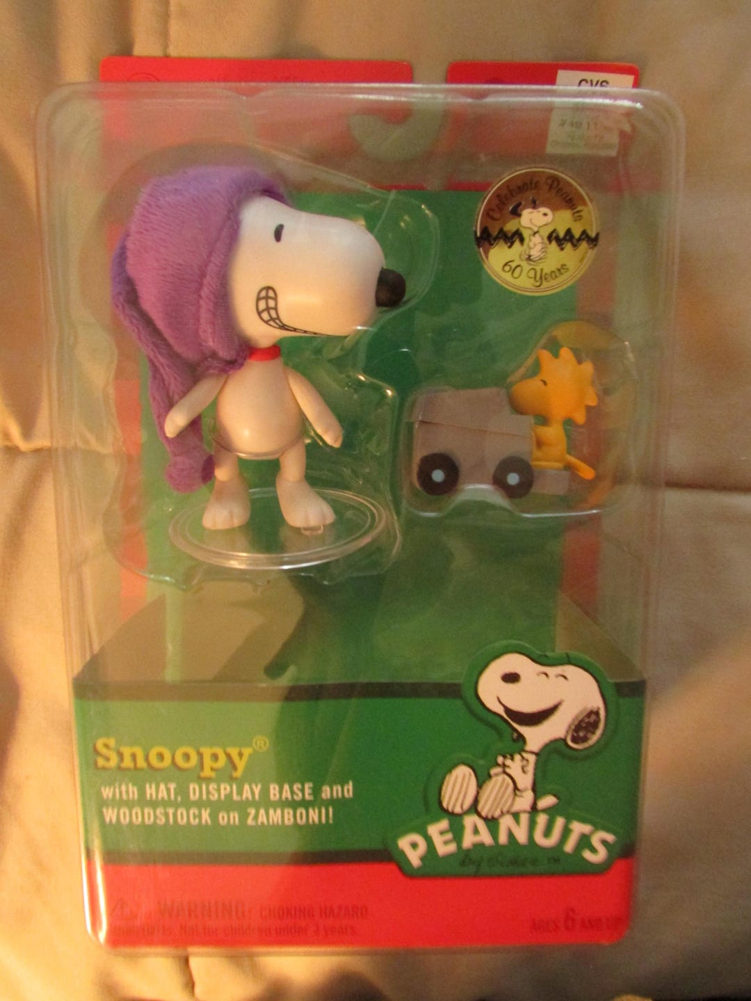 Peanuts 60 Years Snoopy With Hat Display Base and Woodstock on Zamboni ...