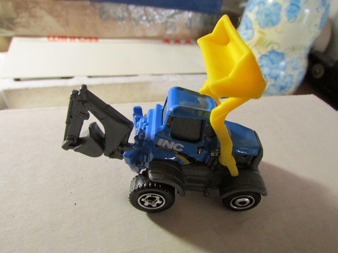 Matchbox MBX Backhoe Blue Car 1/64 Die Cast Free USA Shipping - Etsy