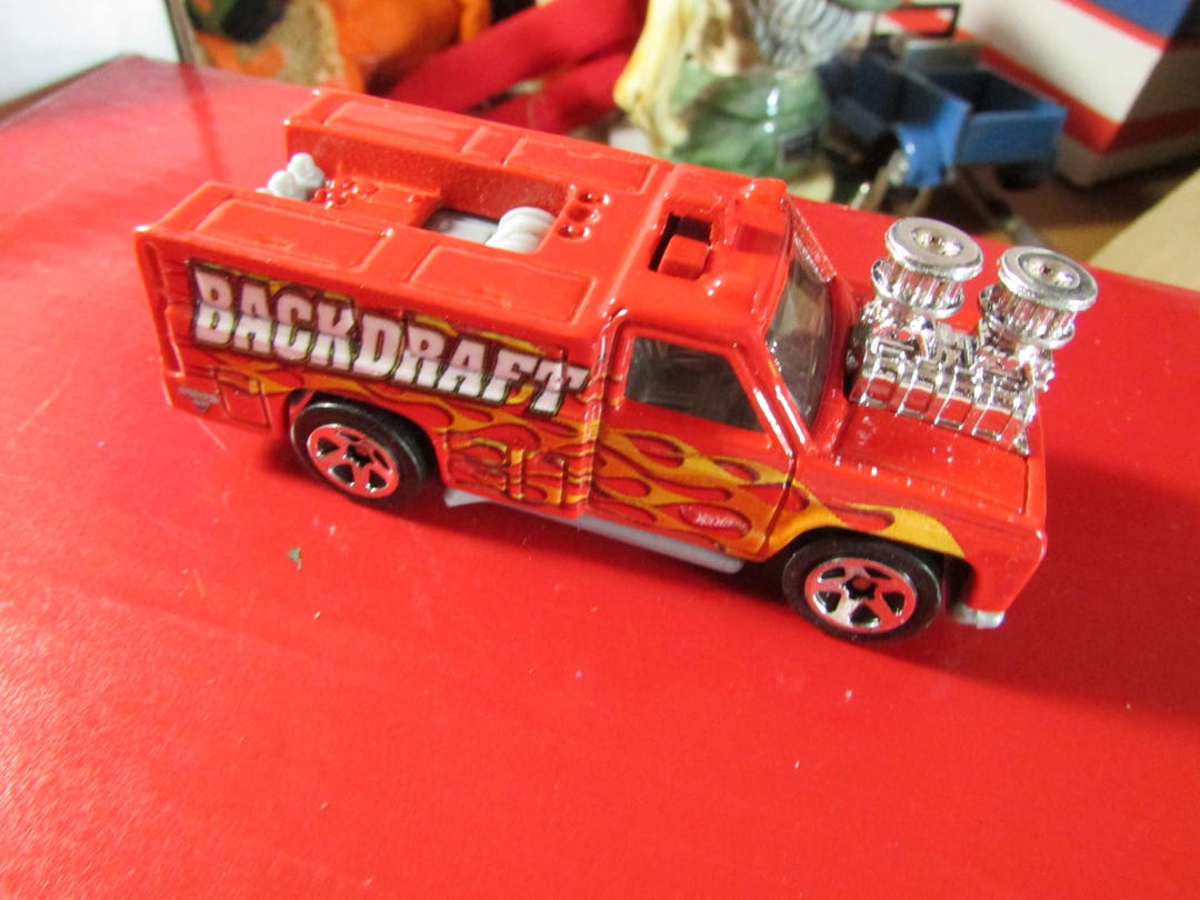 Hot Wheels Backdraft Fire Truck Red Car Truck 1/64 Die Cast Free USA ...