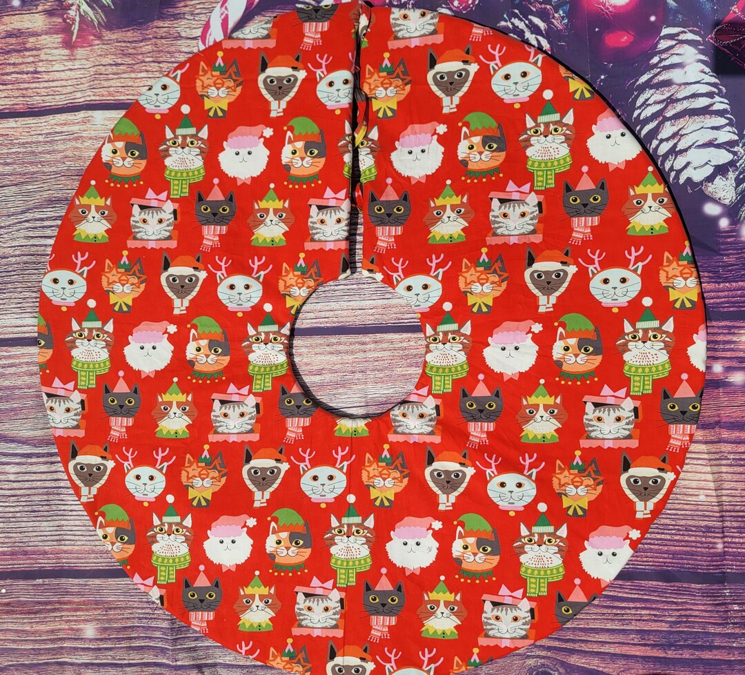 Christmas Cat Festive Tree Skirt - Etsy