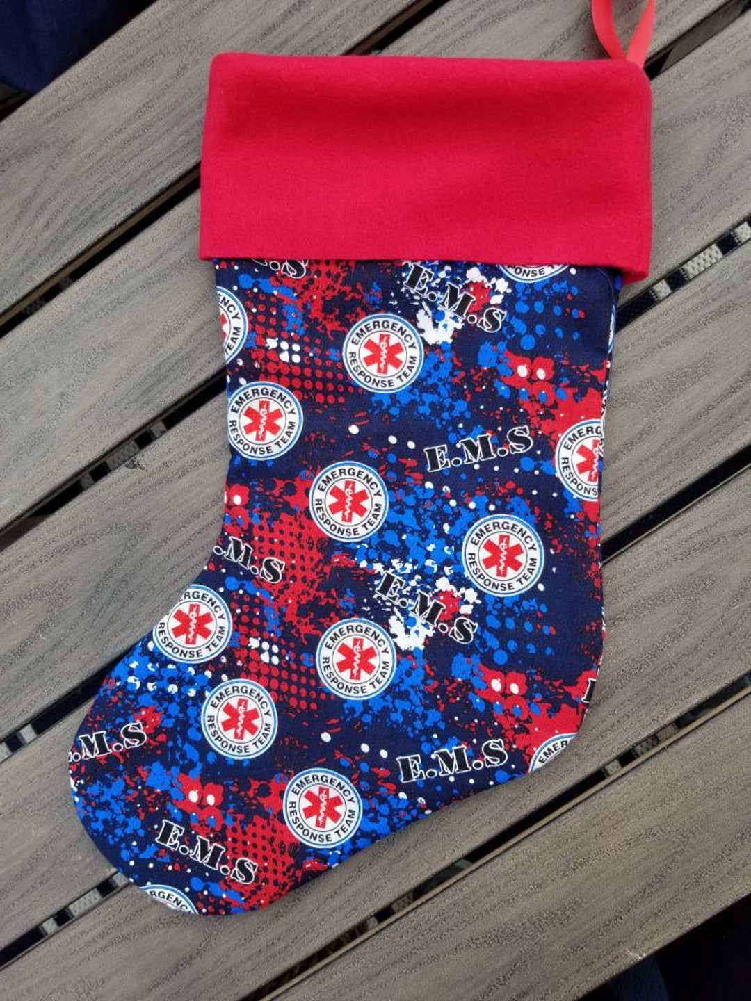 Simple, Ems, First Responder, 17 Inch Flannel, Trimmed, Fully Red Satin ...