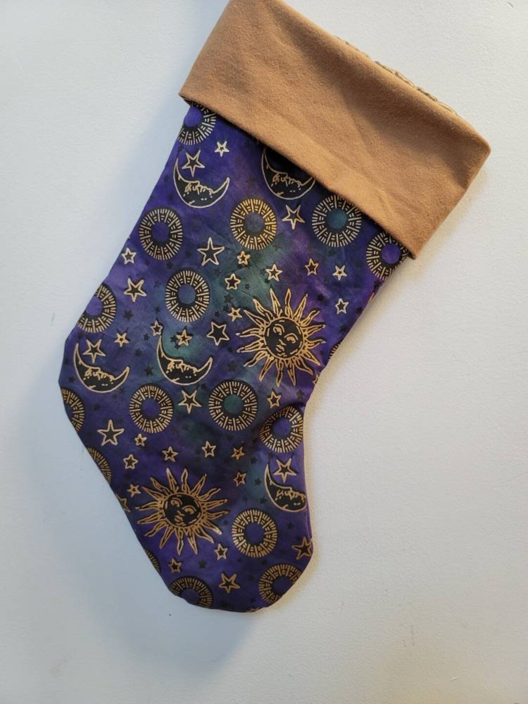 Celestial, Sun and Moon, Fully Lined, Flannel, Trimmed, 17 Inch Long ...