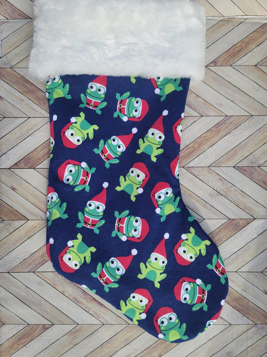 Frogs as Santa Christmas Stocking - Etsy
