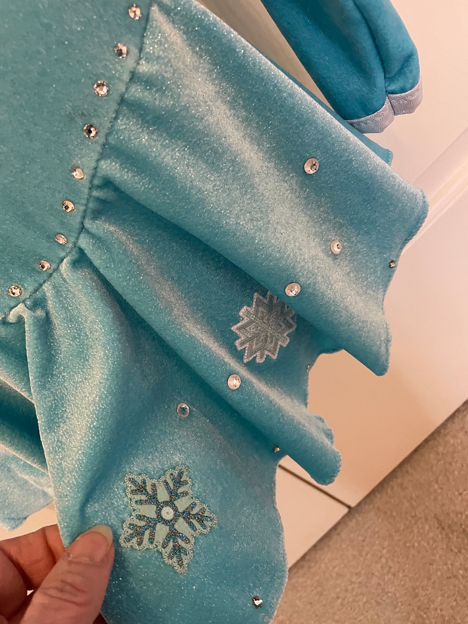 Girls Size 6 Child Small Light Aqua Blue Velvet Ice Figure - Etsy