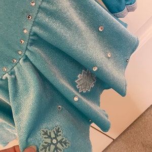 Girls Size 6 Child Small Light Aqua Blue Velvet Ice Figure Skating ...