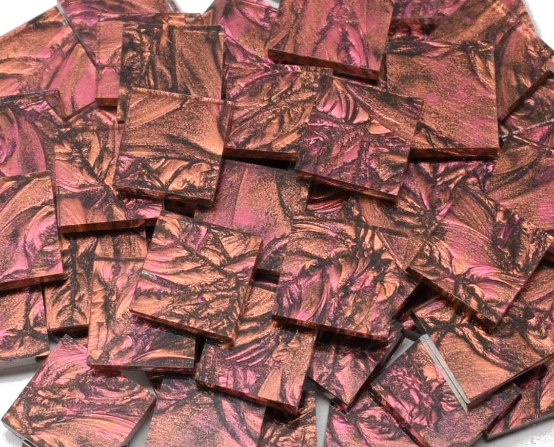 Fuchsia & Copper Van Gogh Stained Glass Mosaic Tiles - Etsy