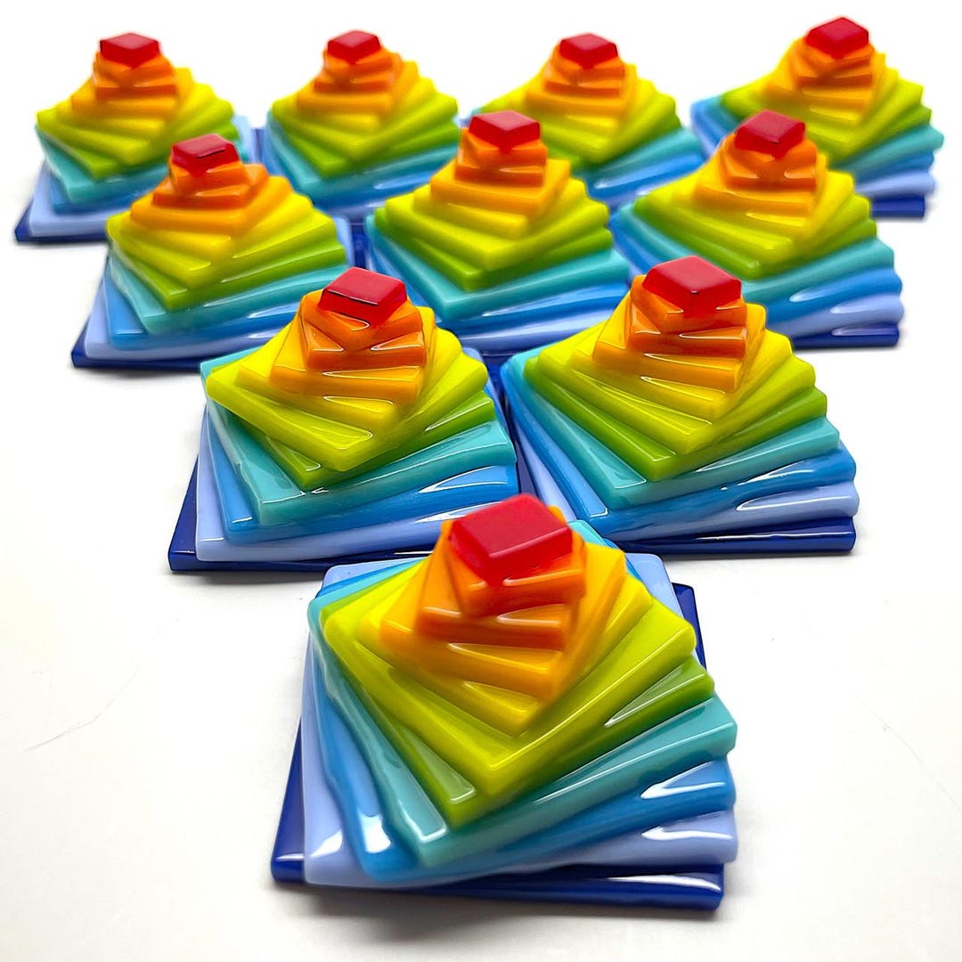 NEW Fused Stained Glass RAINBOW Spiral Stack, 1pc - Etsy