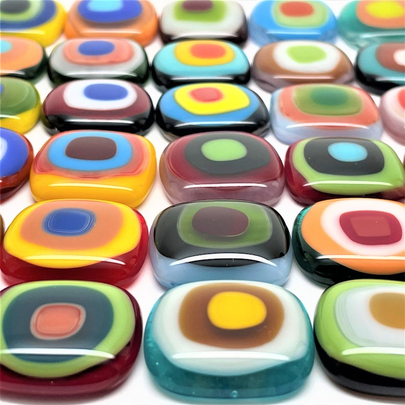 FUSED Stained Glass Tiles, Lg, 8pcs, TARGETS, Assorted - Etsy
