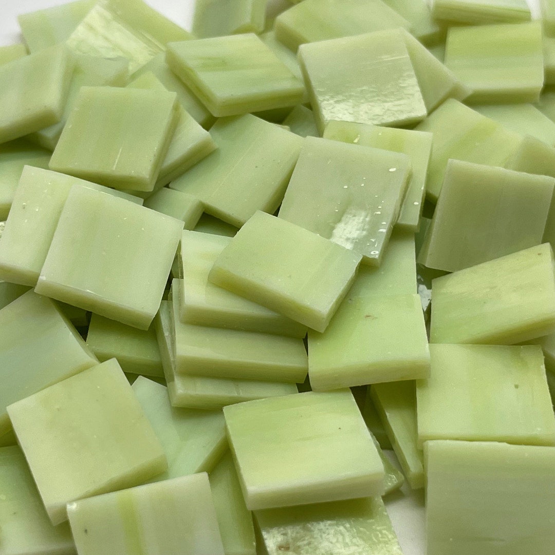 Pistachio Green Mottled Opal Hand Cut, Stained Glass Mosaic Tiles - Etsy