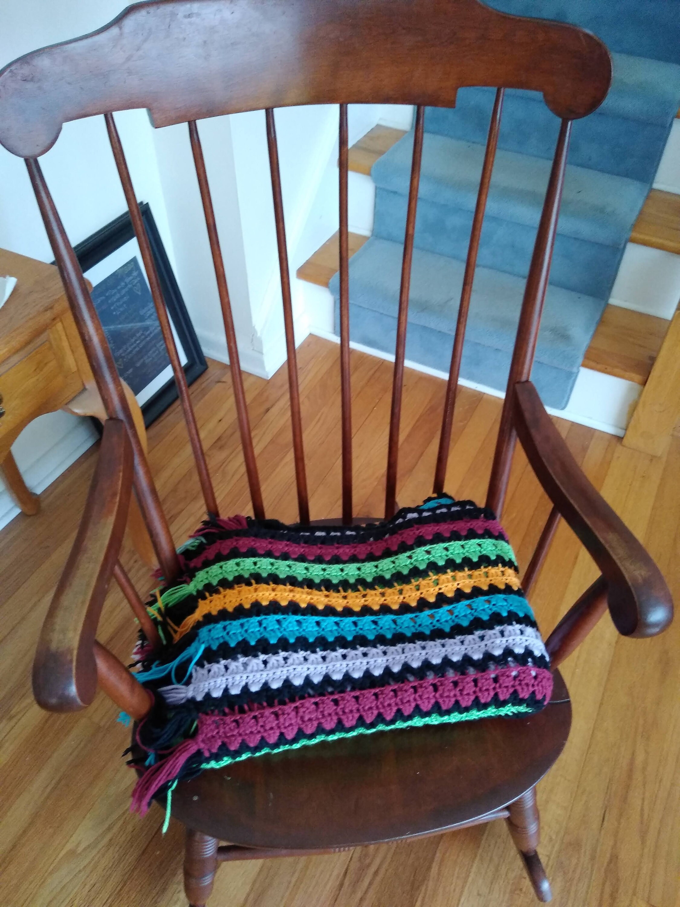 Colorful Striped Crocheted Afghan, Full Size Bed Spread - Etsy