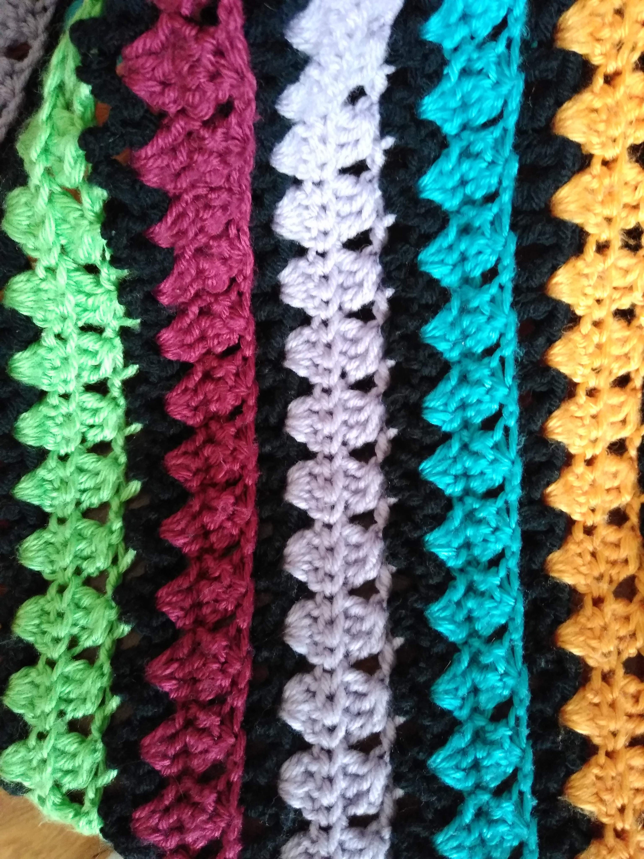 Colorful Striped Crocheted Afghan, Full Size Bed Spread - Etsy