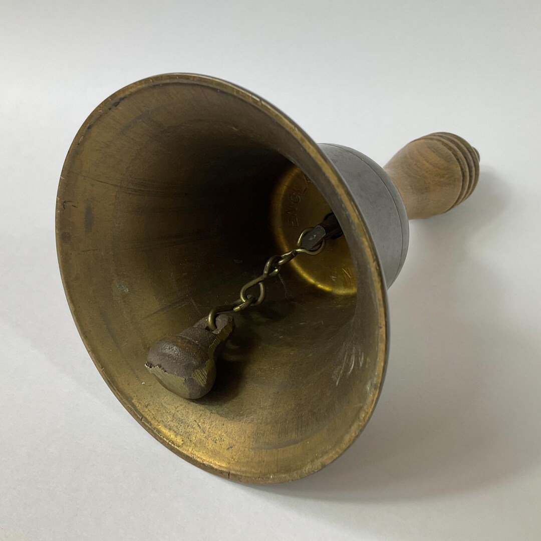 Retro Cast Bell Metal School Hand Bell C1950s. Vintage Hand Bells ...