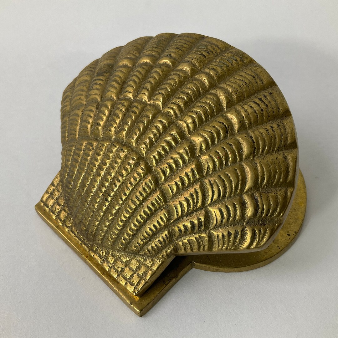 Edwardian Brass Scallop Shell Desk Paper Clip or Paperweight C1900-1910 ...