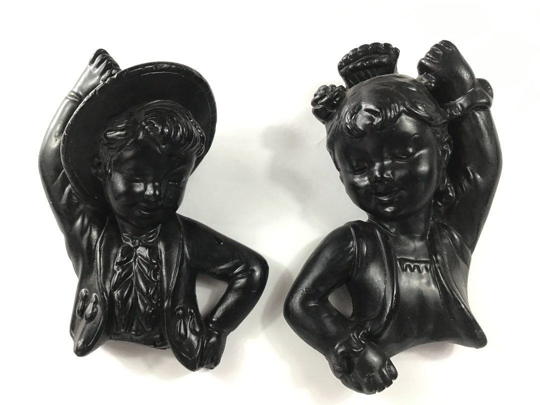 Retro Duron Chalkware Flamenco Dancer Children Wall Plaques C1950 ...