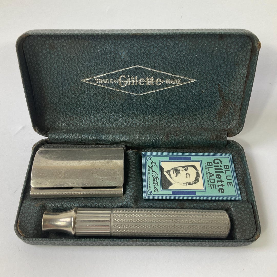 1938-1945 English Gillette Fat Handle Tech DE Safety Razor Set. Men’s ...