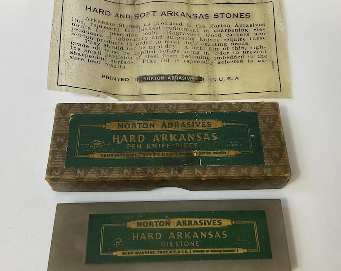 New 3” Norton Abrasives Hard Arkansas Pocket Whetstone C1950s. Pocket ...