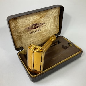 Rare Gillette Milord Gold Plated Safety Razor Set C1946. ‘class of ‘47 ...