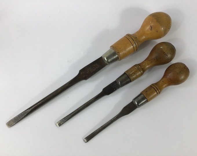 Victorian Boxwood Cabinet Screwdrivers. Set of 3. Retro Carpentry ...