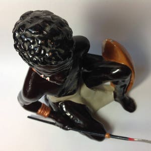 Fabulous 1950s Retro Chalkware African Zulu Warrior. Rare Plaster ...