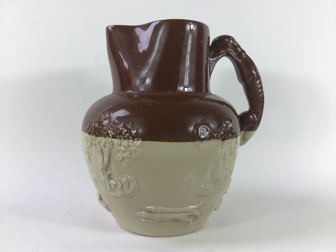 Rare Bourne Denby Stoneware Hunting Jug C1890-1910. Antique Ale-wine ...
