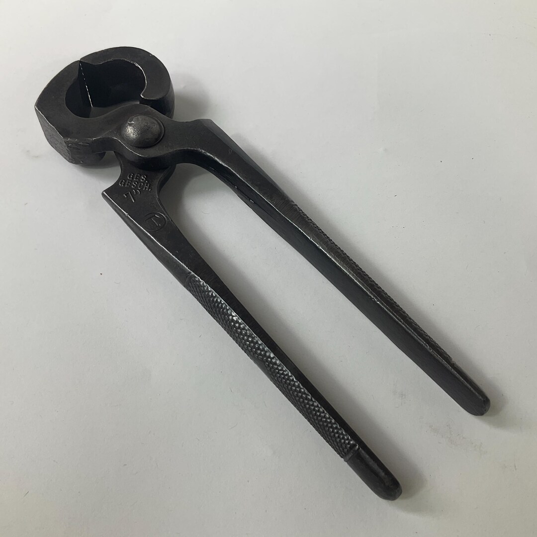 German Cast Steel Carpenters Pincers With Hammer Face C1900s. Antique ...